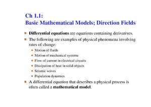 Diff eq - First Order Linear Diff. Eq Put into standard form : ᵈ%× ...