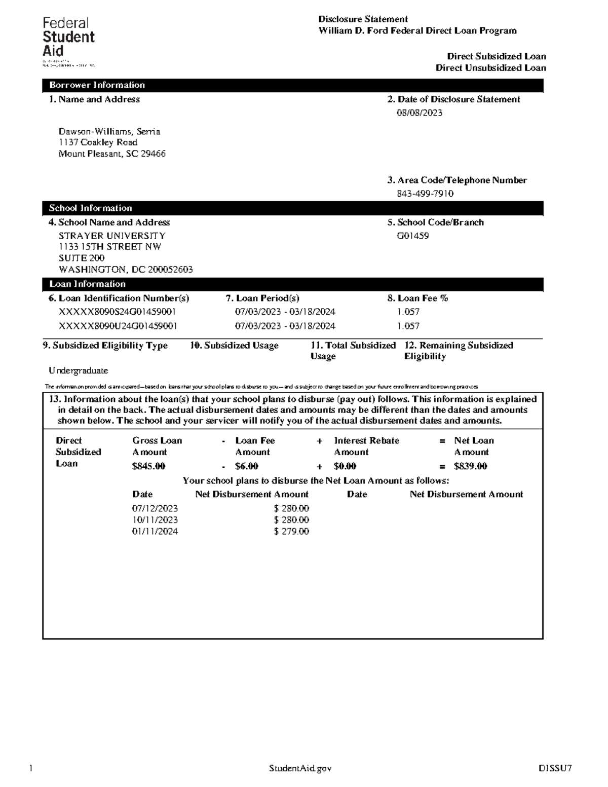 Disclosure Statement - Plans - Disclosure Statement William D. Ford ...