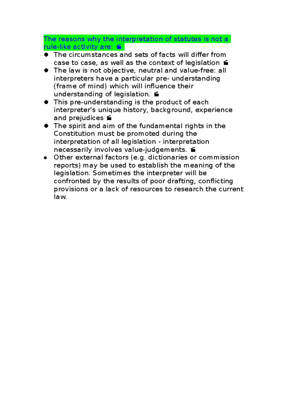 The reasons why the interpretation of statutes is - This pre ...