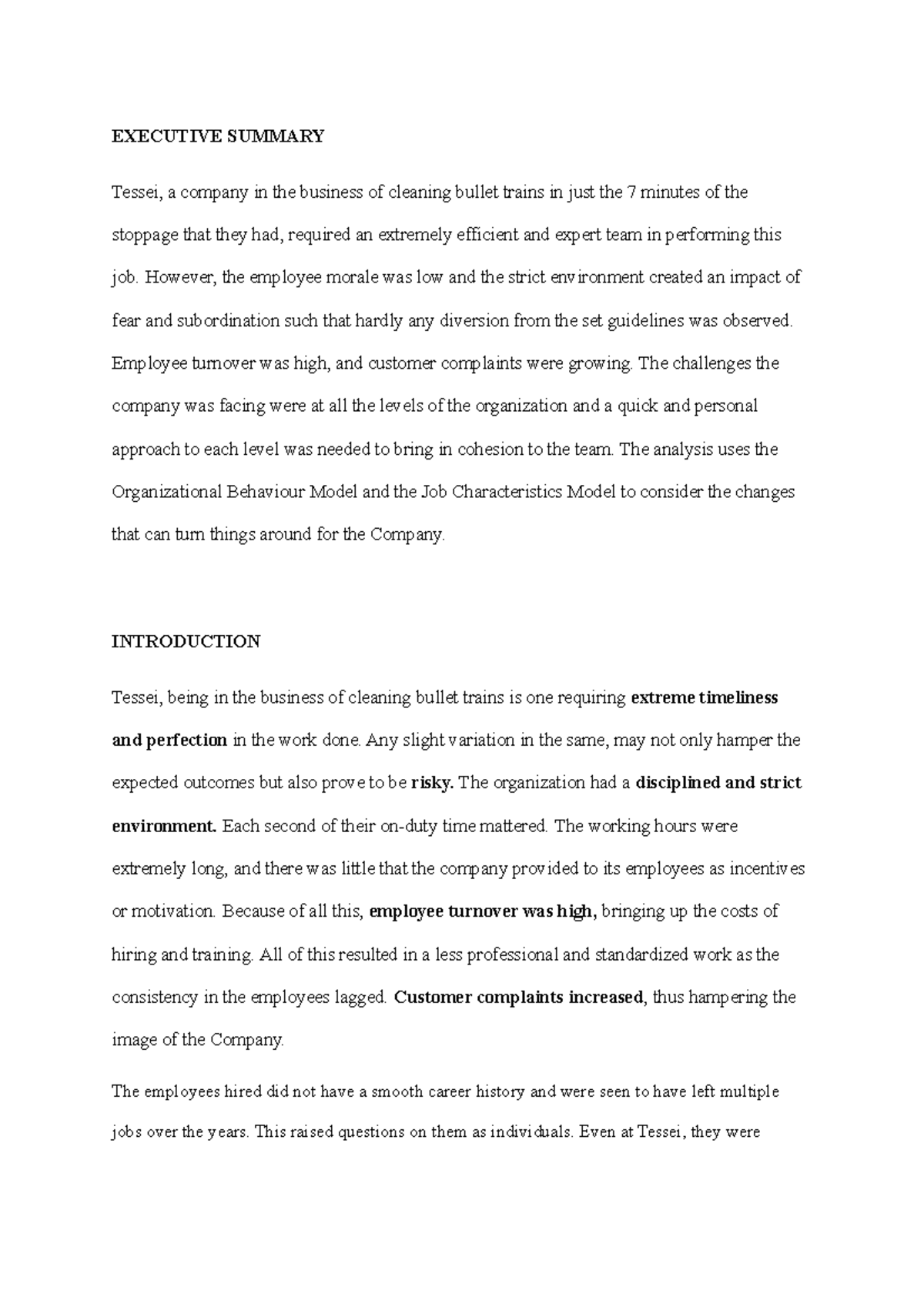 MST - Individual Description Assignment - Report Sixteen - EXECUTIVE ...