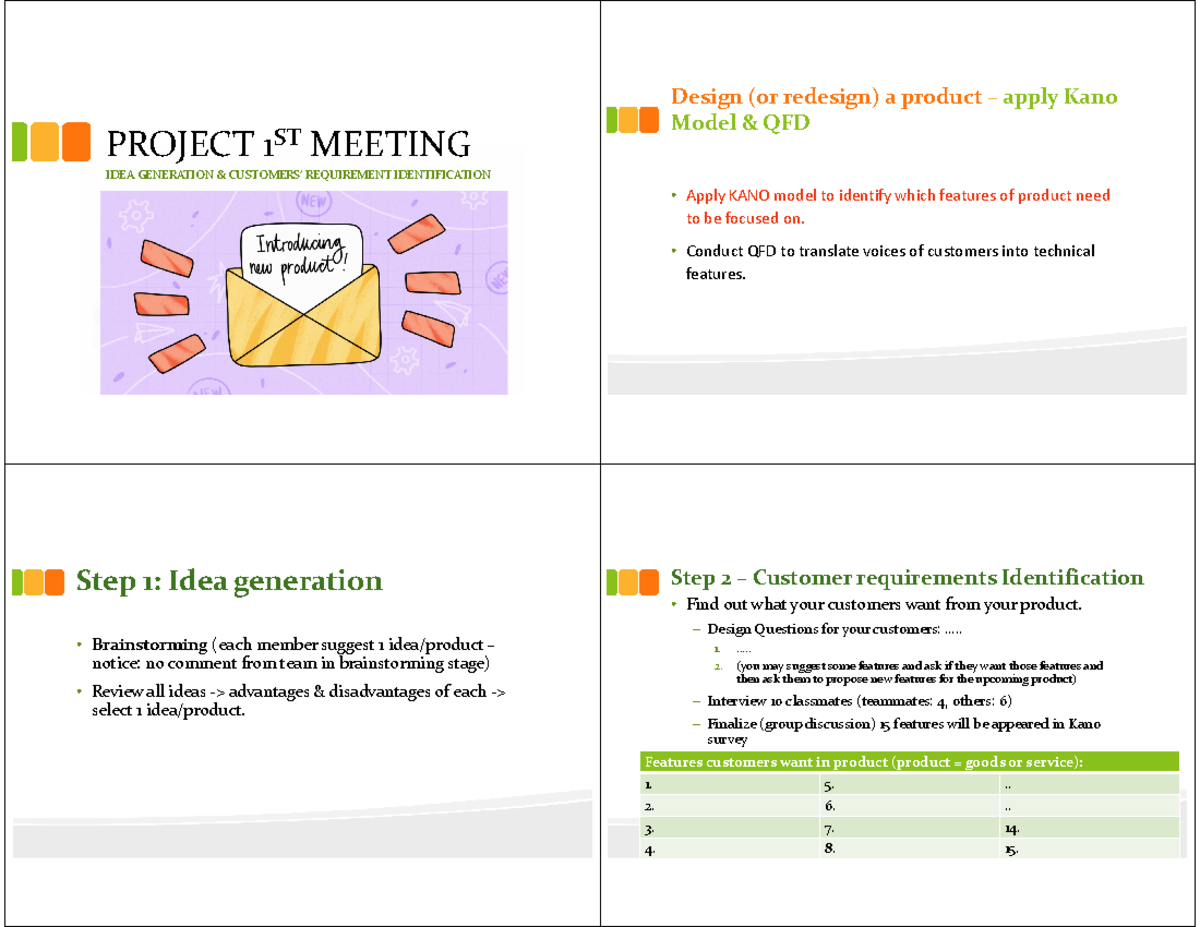 Groupwork guidelines - How to make group assignment - PROJECT 1 ST MEETING IDEA GENERATION ...