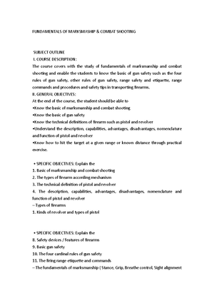 Marksmaship and Combat Shooting - FUNDAMENTALS OF MARKSMASHIP & COMBAT ...