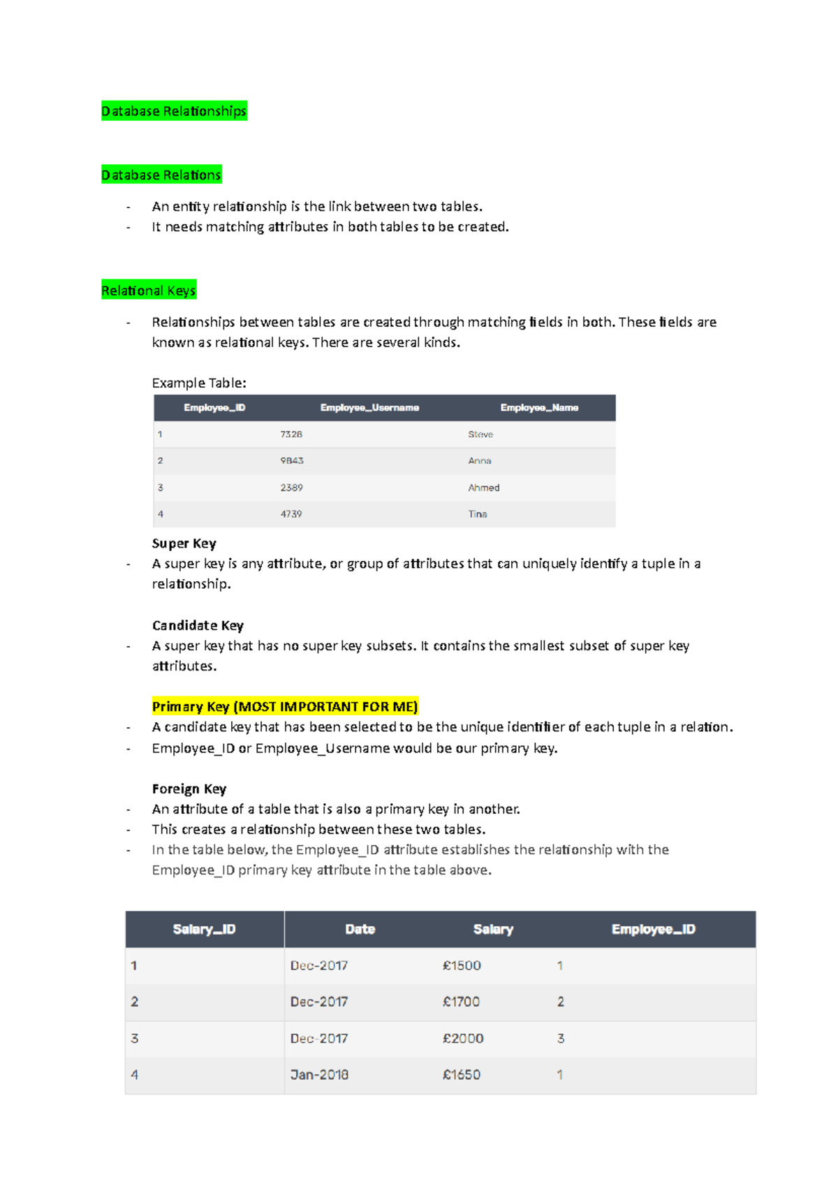 Database Relationships - Database Relationships Database Relations - An ...
