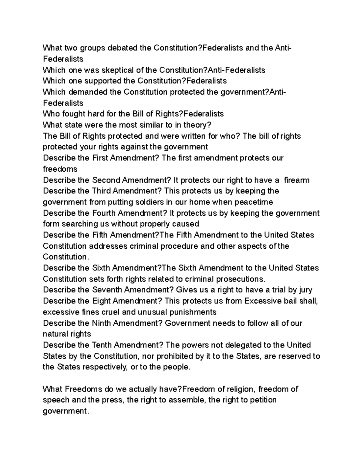 Alizza Vazquez - Bill of Rights - What two groups debated the ...