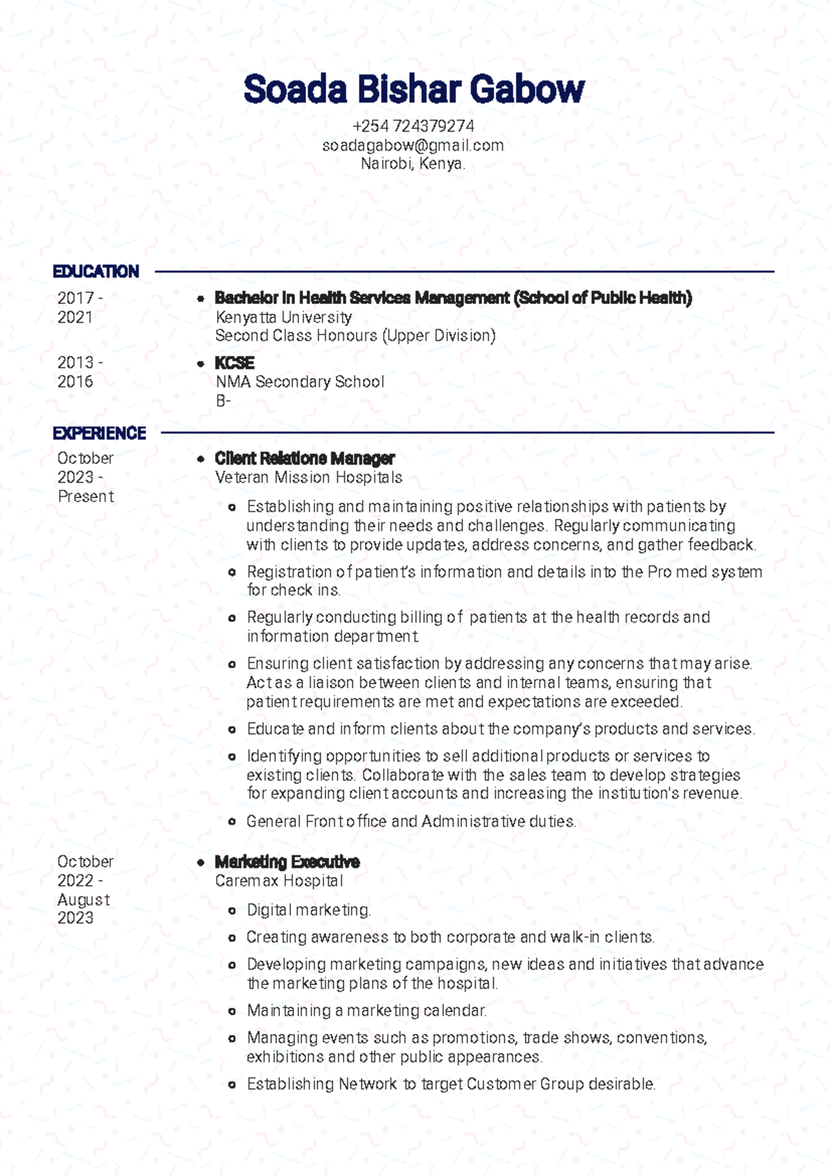 Soada Bishar Gabow-CV - sdasdwqrgbnjdg - 2017 - 2021 2013 - 2016 ...