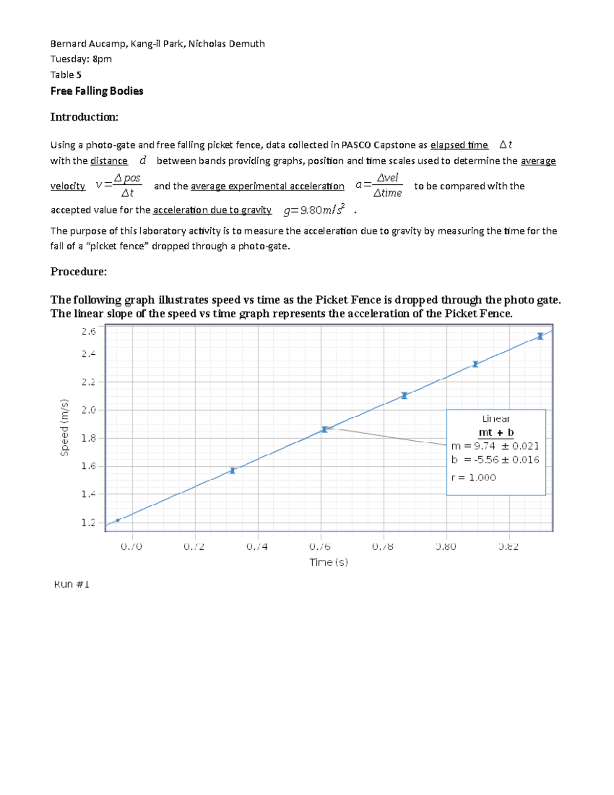 Phys 111 Lab 3 Week 3 Lab With Questions And Answers Bernard Aucamp