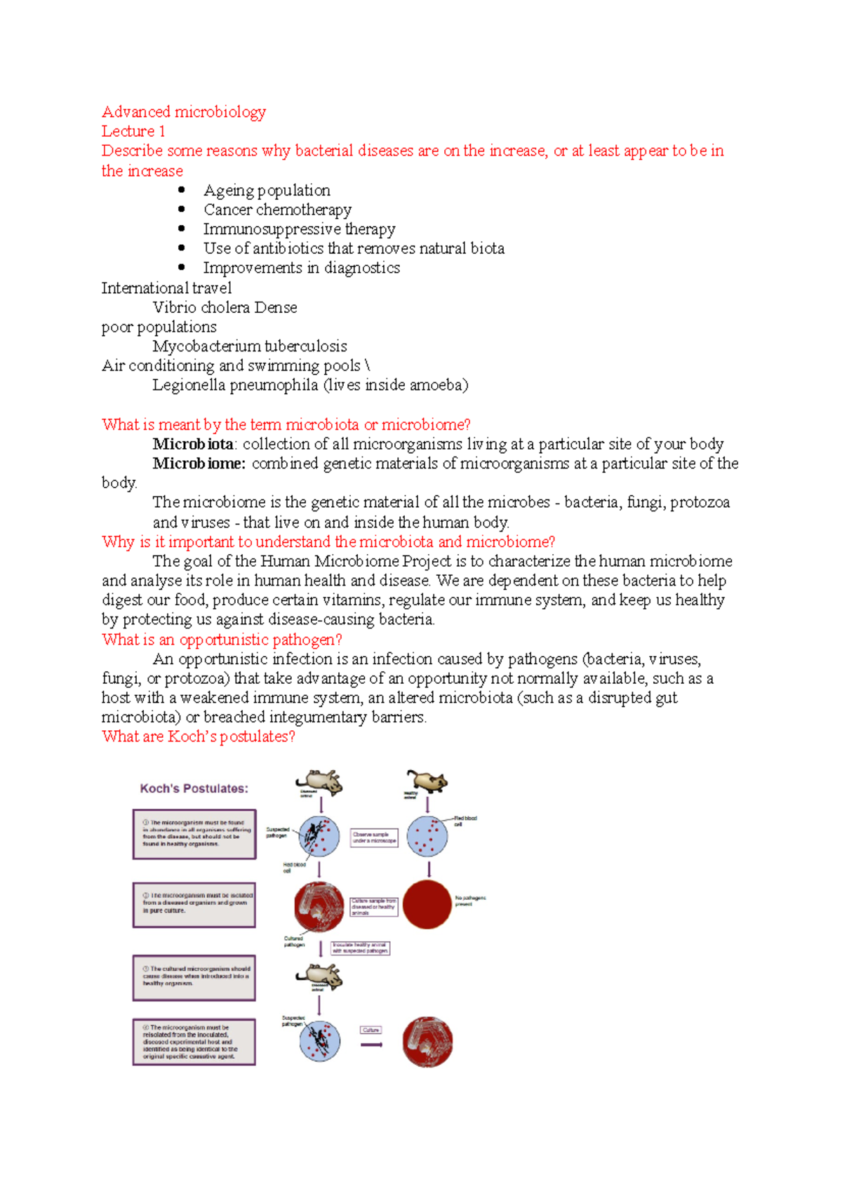 Advanced microbiology - Advanced microbiology Lecture 1 Describe some ...