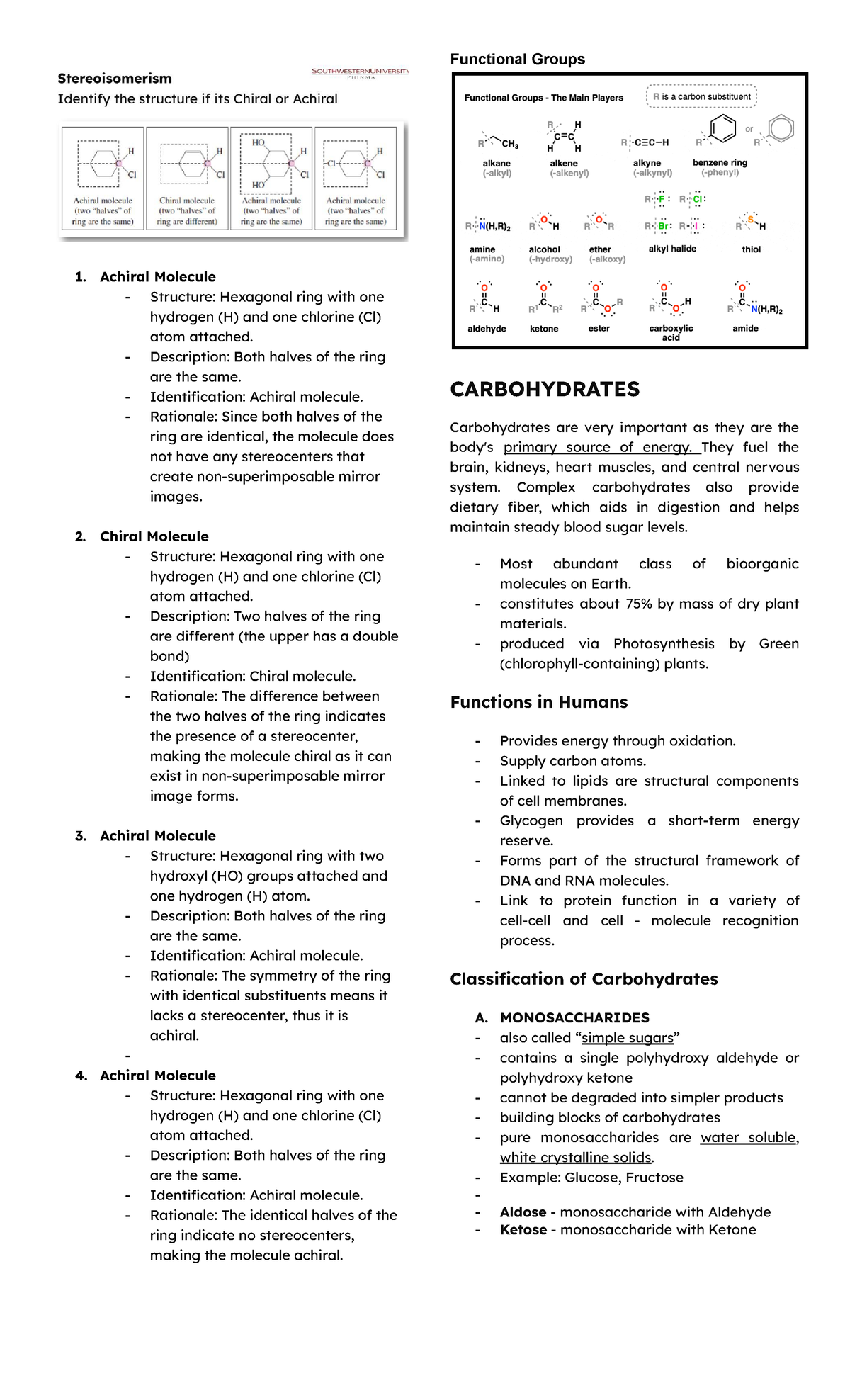 Carbohydrates - n/a - Achiral Molecule Structure: Hexagonal ring with ...