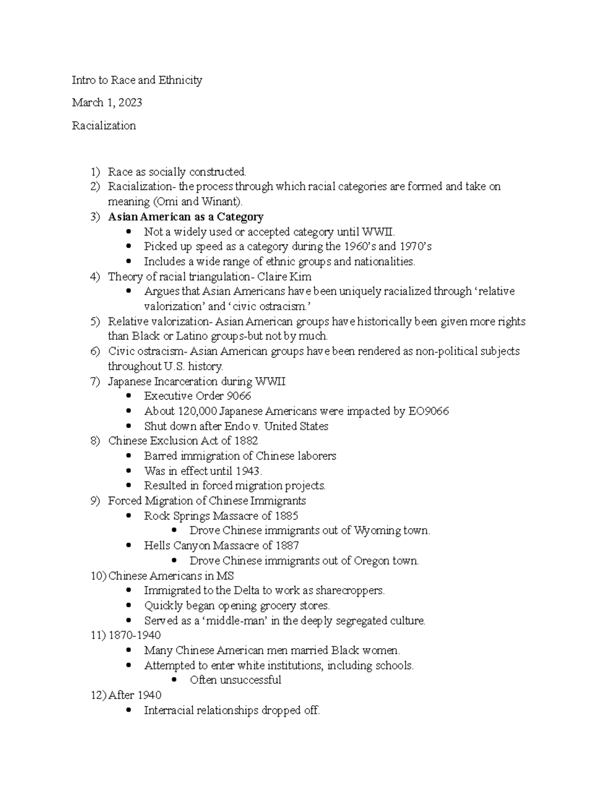 Intro to Race and Ethnicity March 1 - Racialization- the process ...