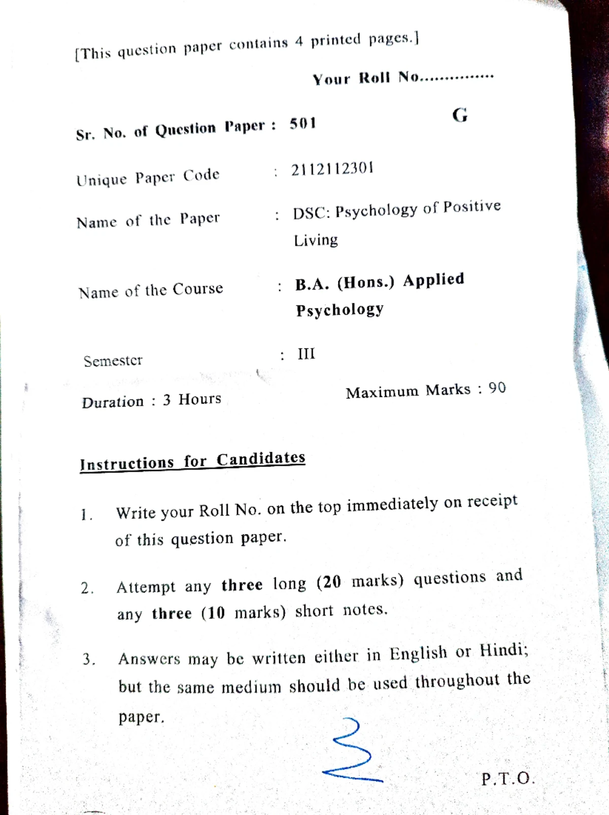 Counselling Psychology - [This question paper contains 2 printed pages ...