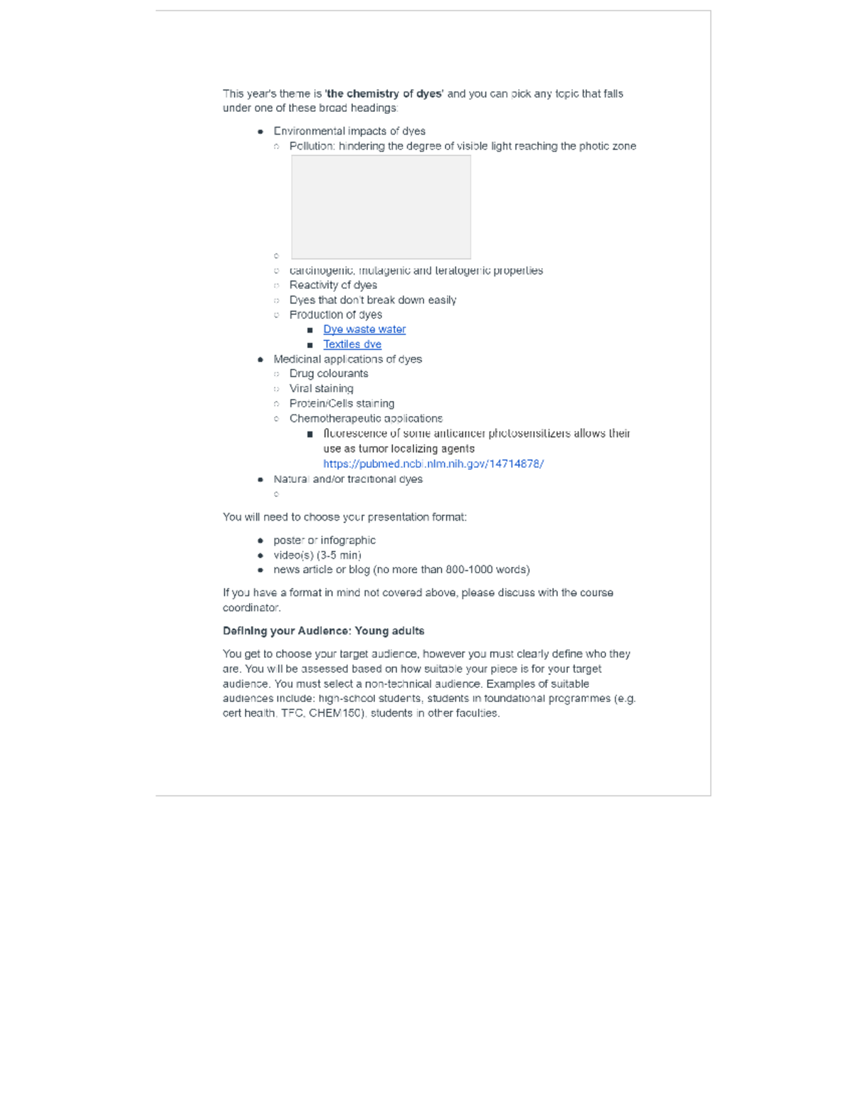 SIM SIM SIM - A plan for the SIM assignment - This theme is chemistry ...