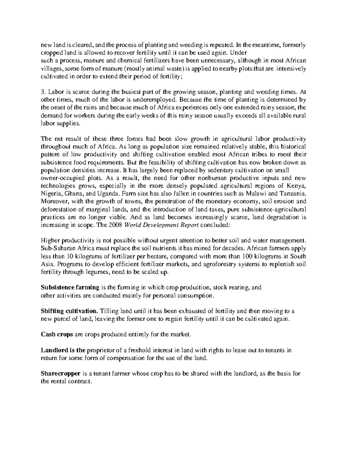 ECON Development 6C - new land is cleared, and the process of planting ...