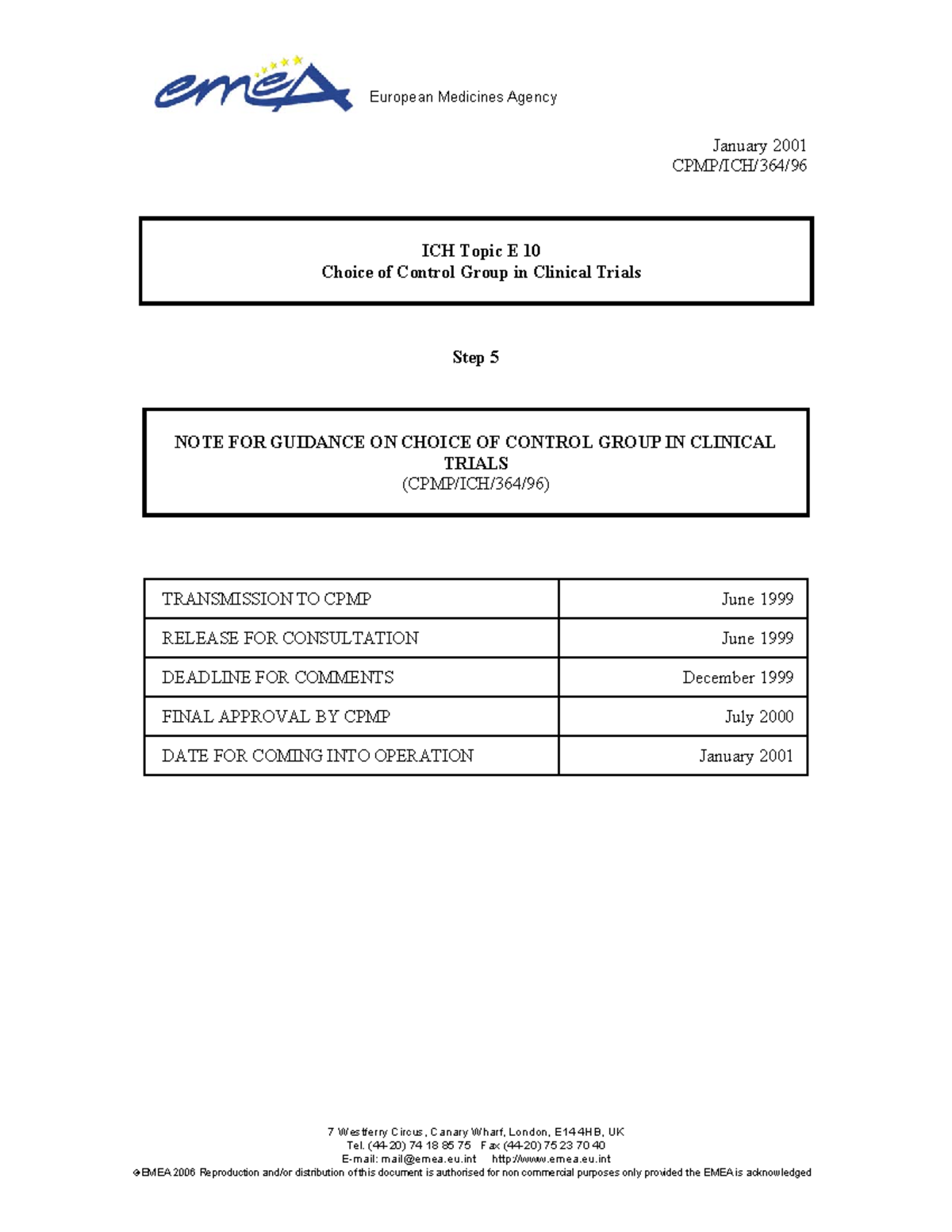 ICH10 Seleccion de controles en ensayos clínicos - European Medicines ...