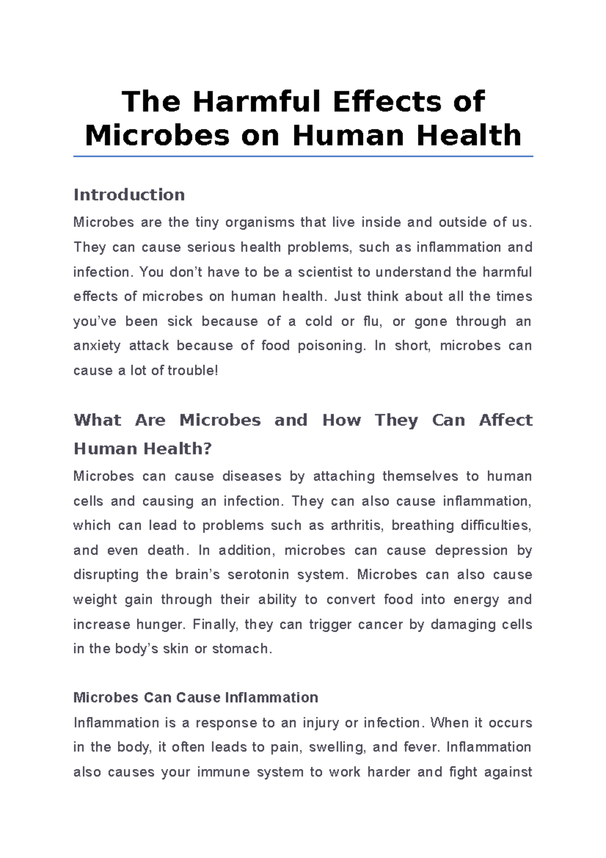 The Harmful Effects of Microbes on Human Health - The Harmful Effects ...