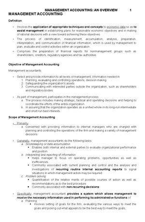 Chapter 1 the manager and management accounting - CHAPTER 1 THE MANAGER ...