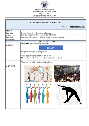 Detailed Lesson Plan in Prof Ed 3 - Commission on Higher Education Ligao Community College ...