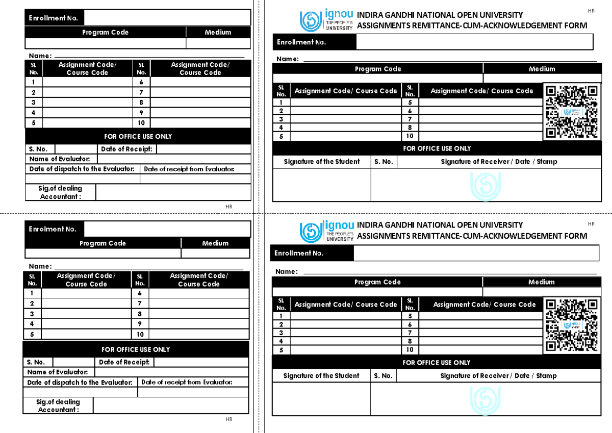 Ignou assignment receiving slip Acknowledgement slip S8black by Youtube ...