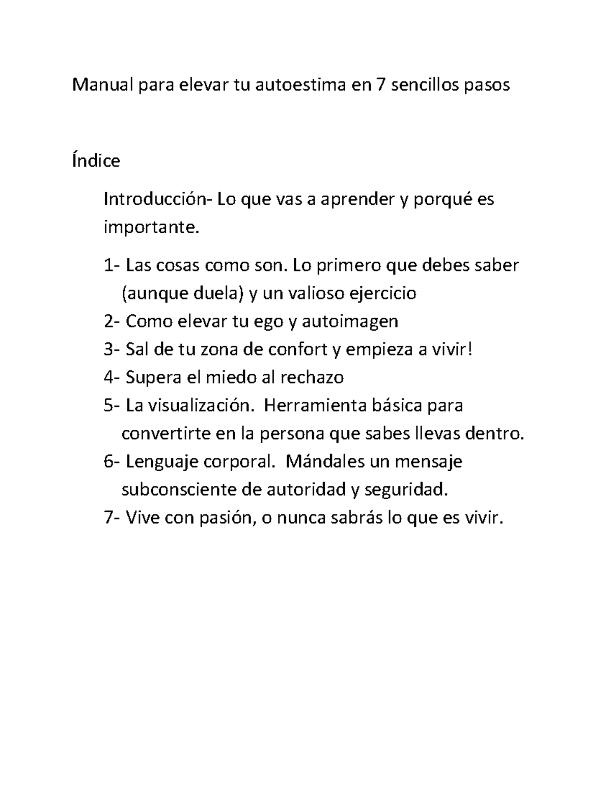 Manual de como elevar mi autoestima en 7 pasos - Manual para elevar tu ...