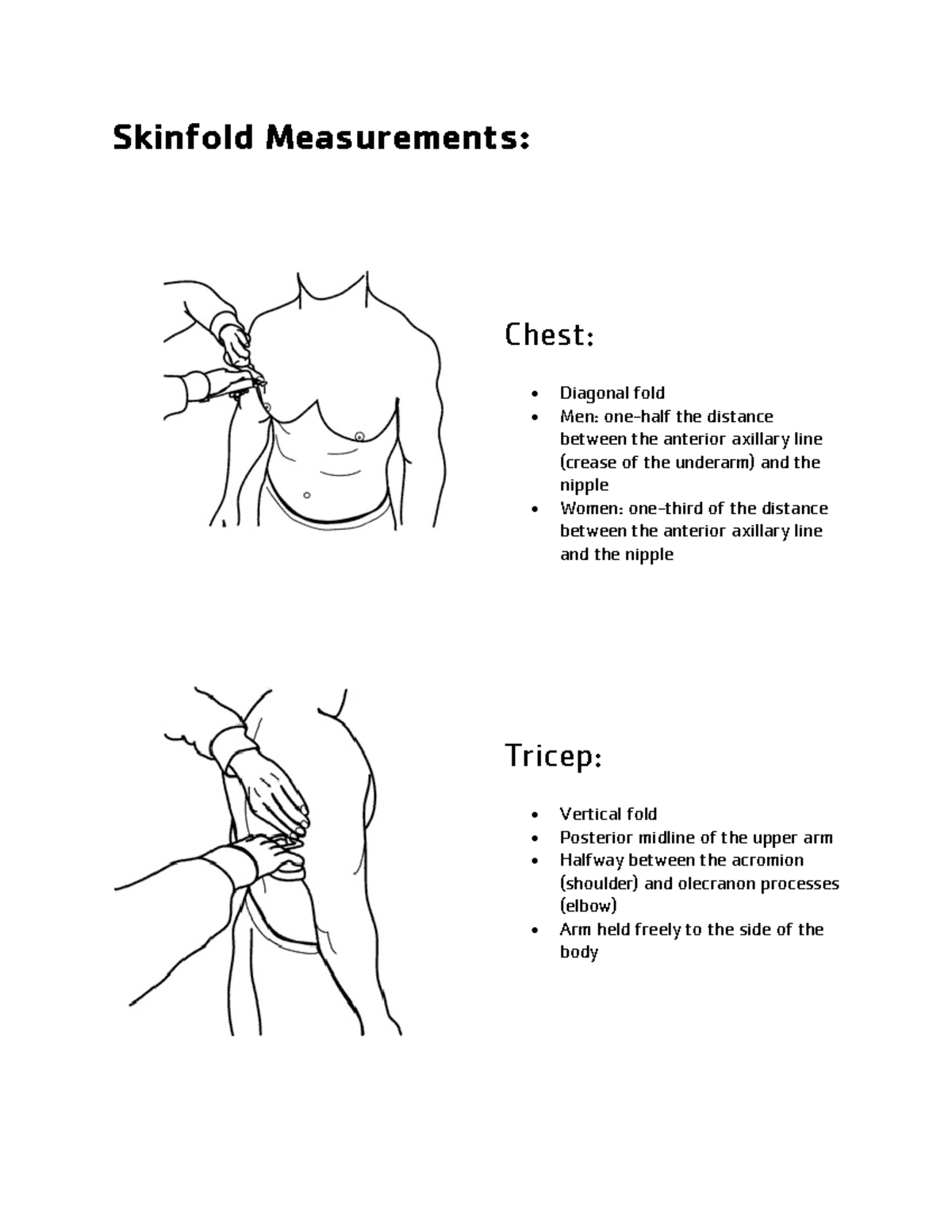 Anthropometry Skinfold Measurements - Skinfold Measurements: Chest ...