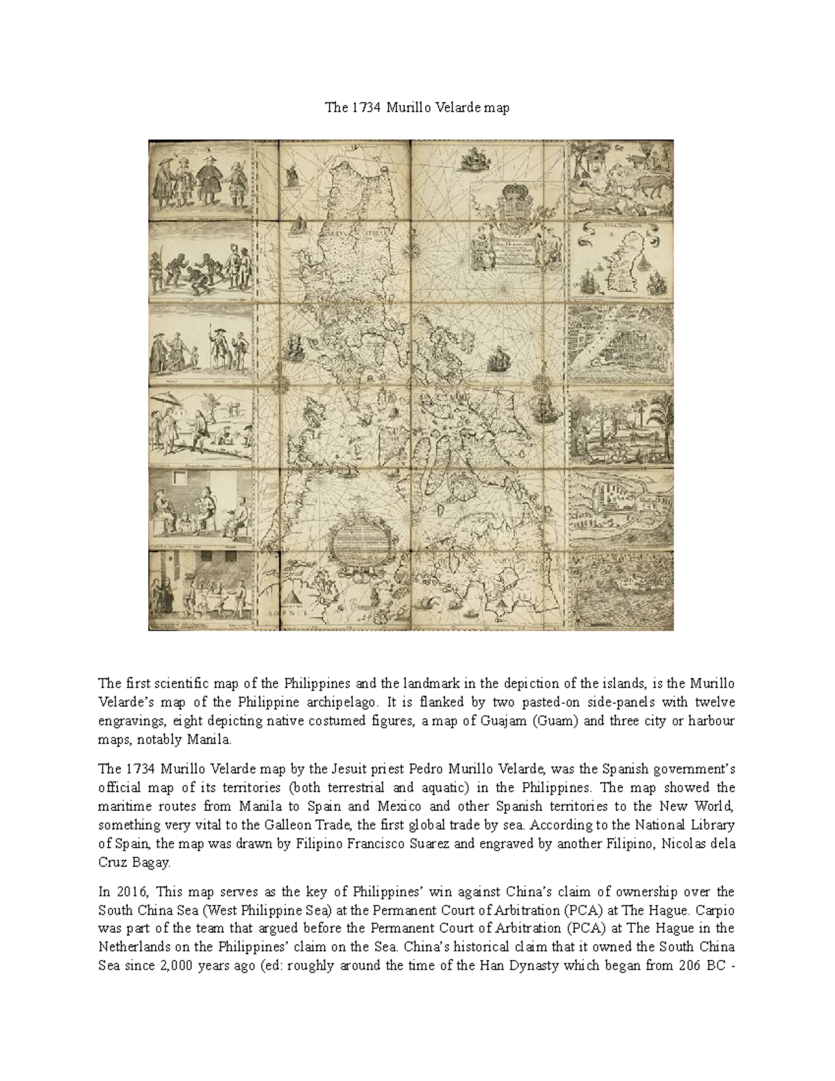 The 1734 Murillo Velarde map - It is flanked by two pasted-on side ...