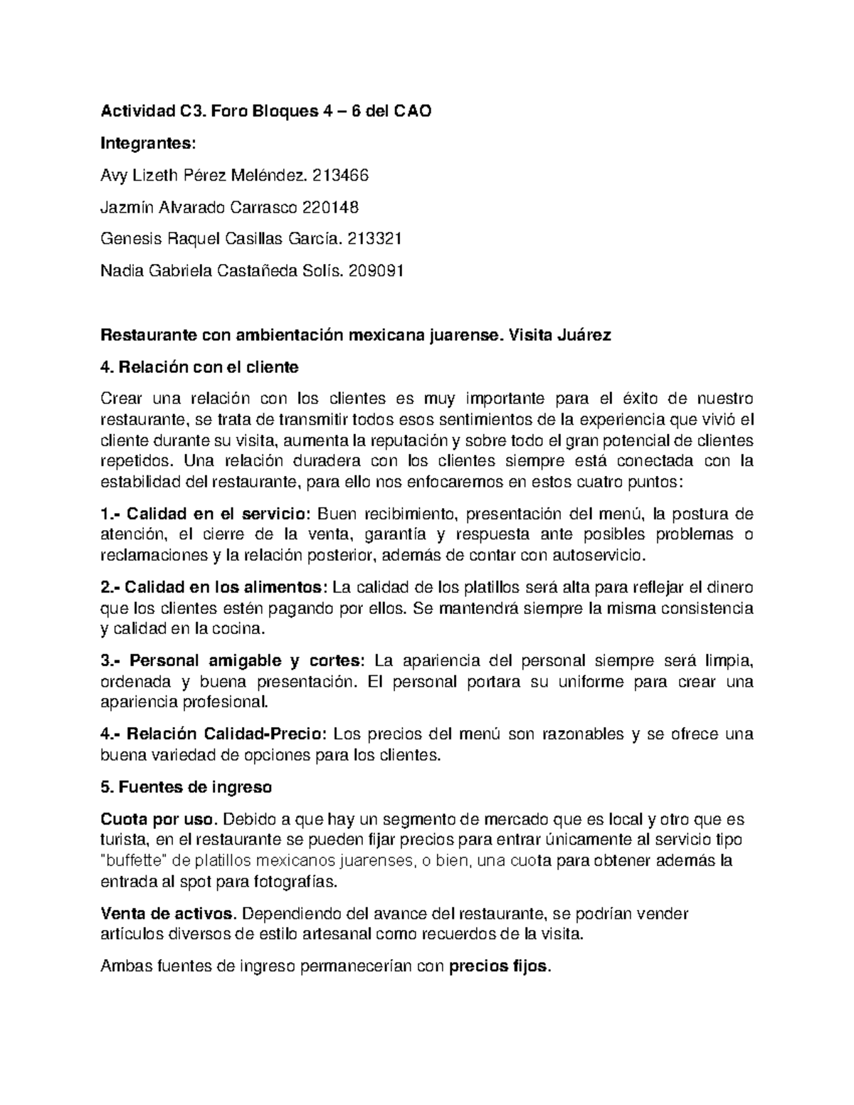 Actividad C3. Foro Bloques 4 – 6 del CAO - Actividad C3. Foro Bloques 4 ...