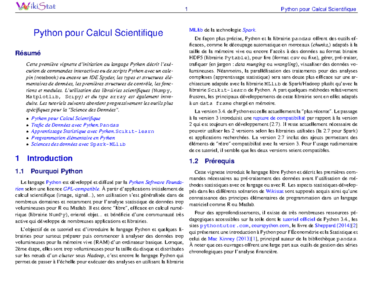 St Tutor 1 Python Start Resume Python Pour Calcul Scientifique