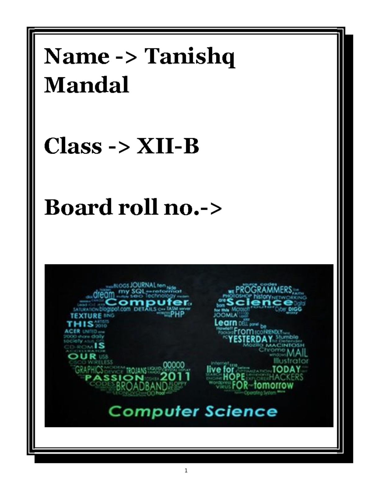Python programs - Name - > Tanishq Mandal Class - > XII-B Board roll no ...