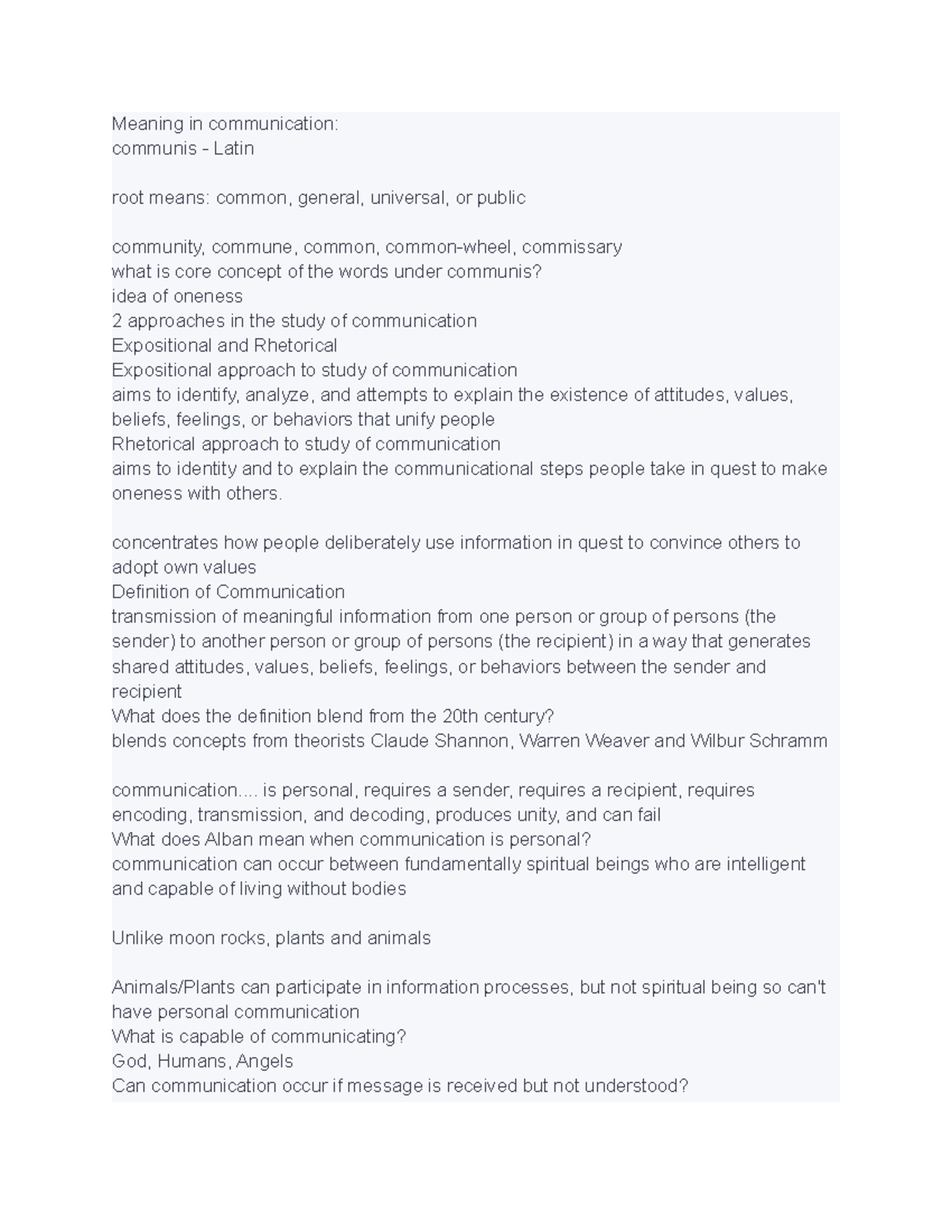 Coms notes from lectures professor alban - Meaning in communication ...