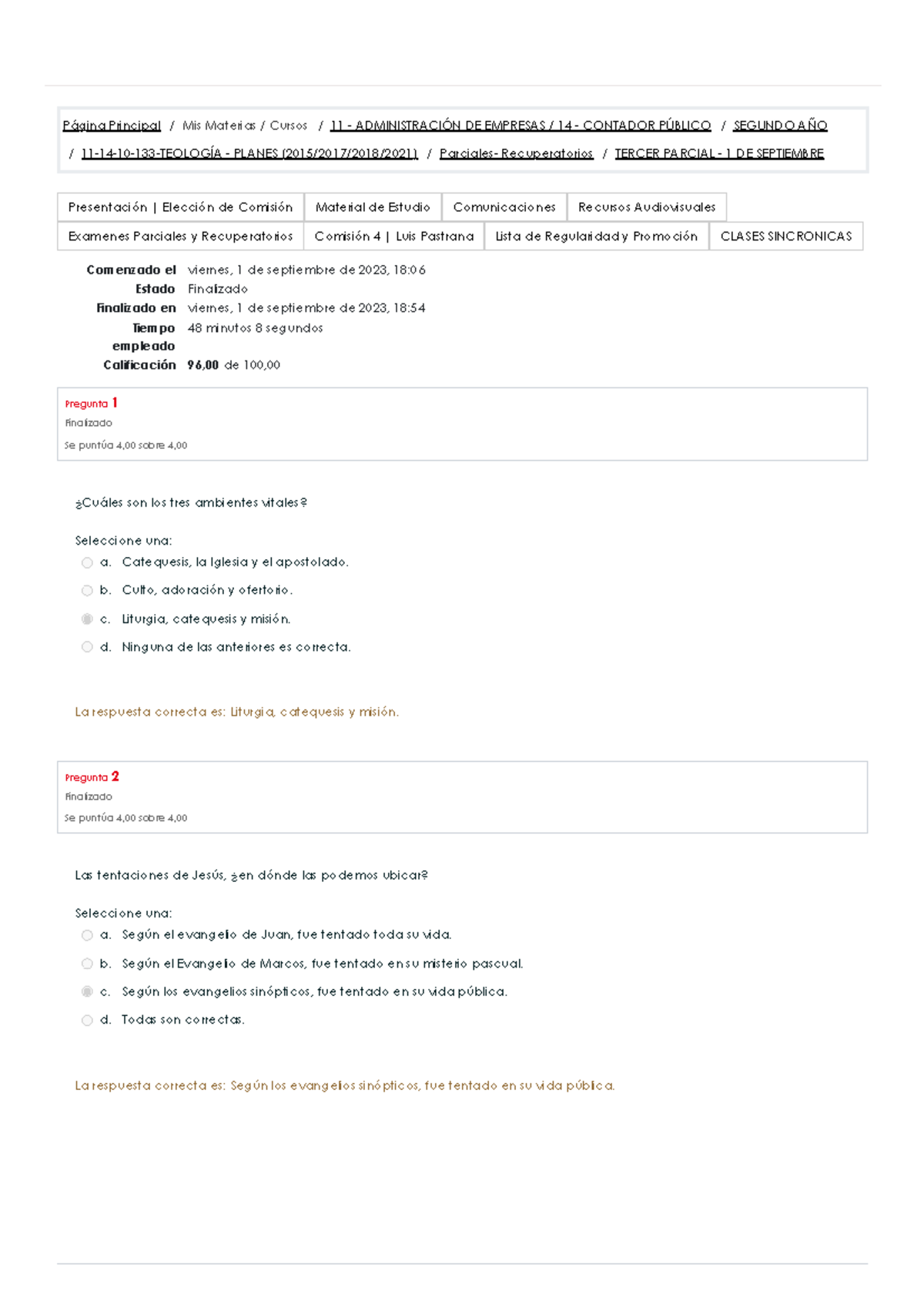 Tercer Parcial - 1 DE Septiembre 2023 Revisión del intento - Página ...