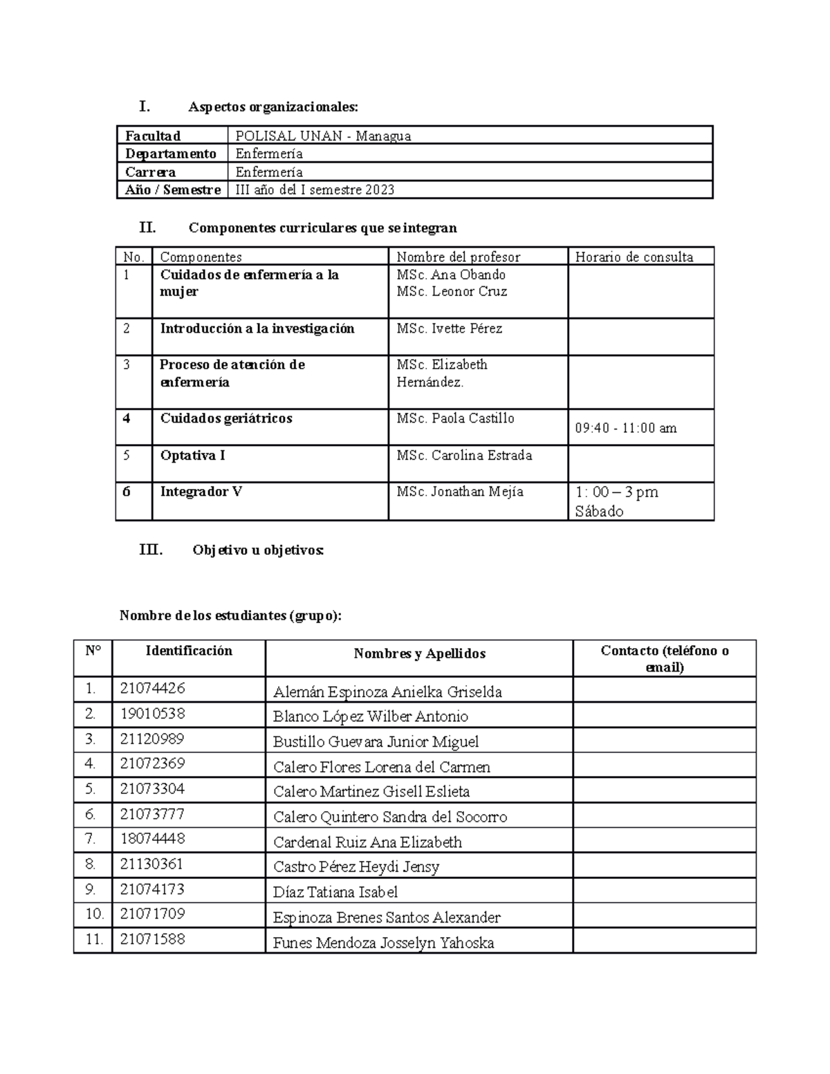 BOA Integradora Componente interador V (3) - I. Aspectos ...