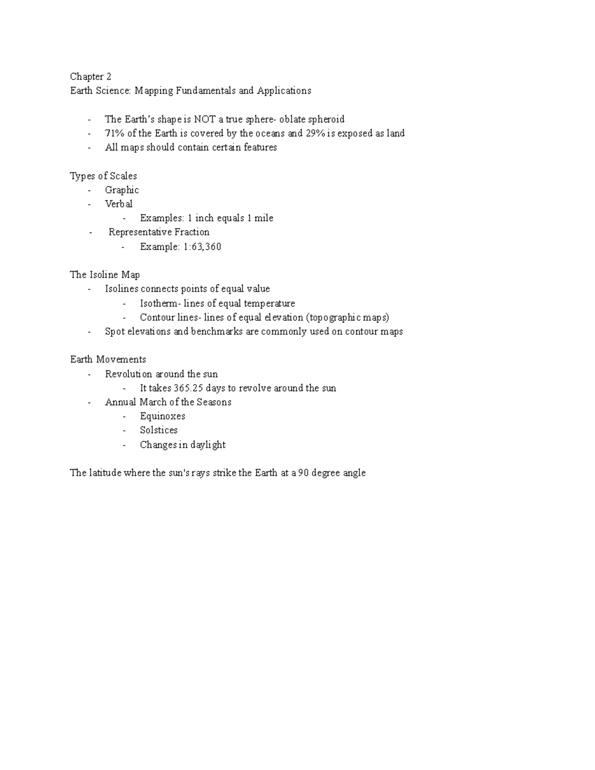 Geography Notes Fall 2023 2-8 - Earth Science: Mapping Fundamentals and ...
