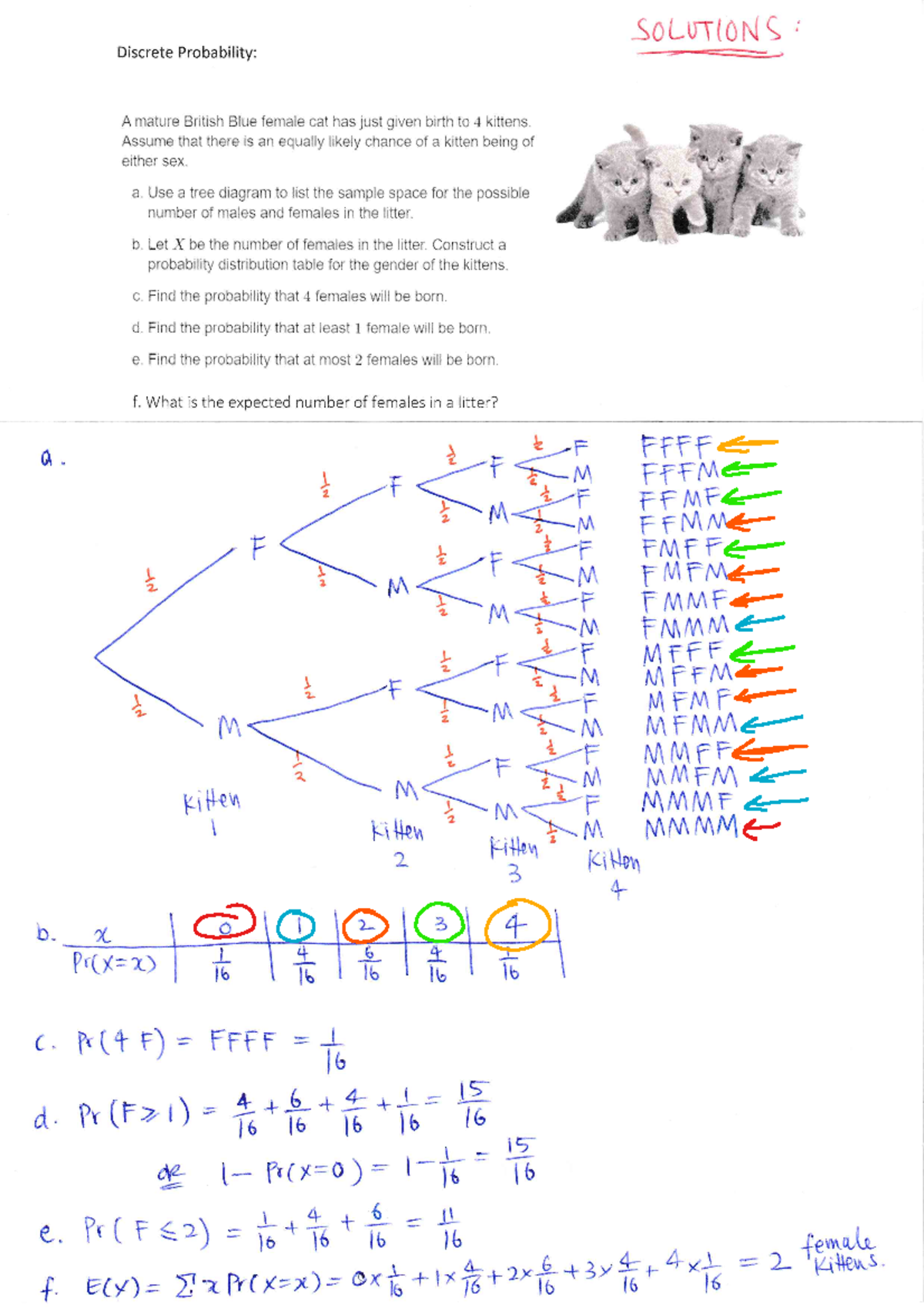 Discrete Probability Worksheet SOLS111 - Z3A - Studocu