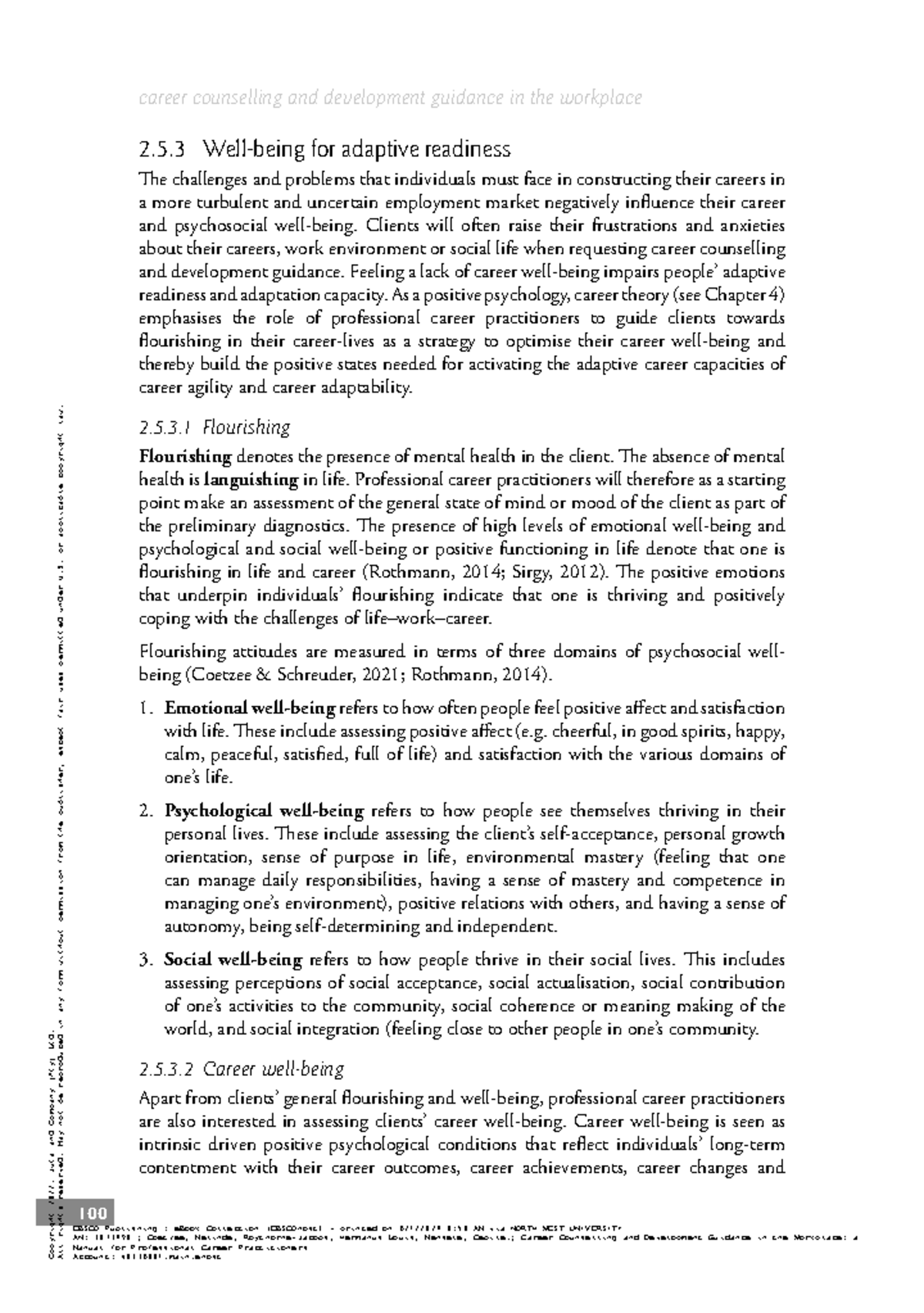 Career counselling - 5 Well-being for adaptive readiness The challenges ...