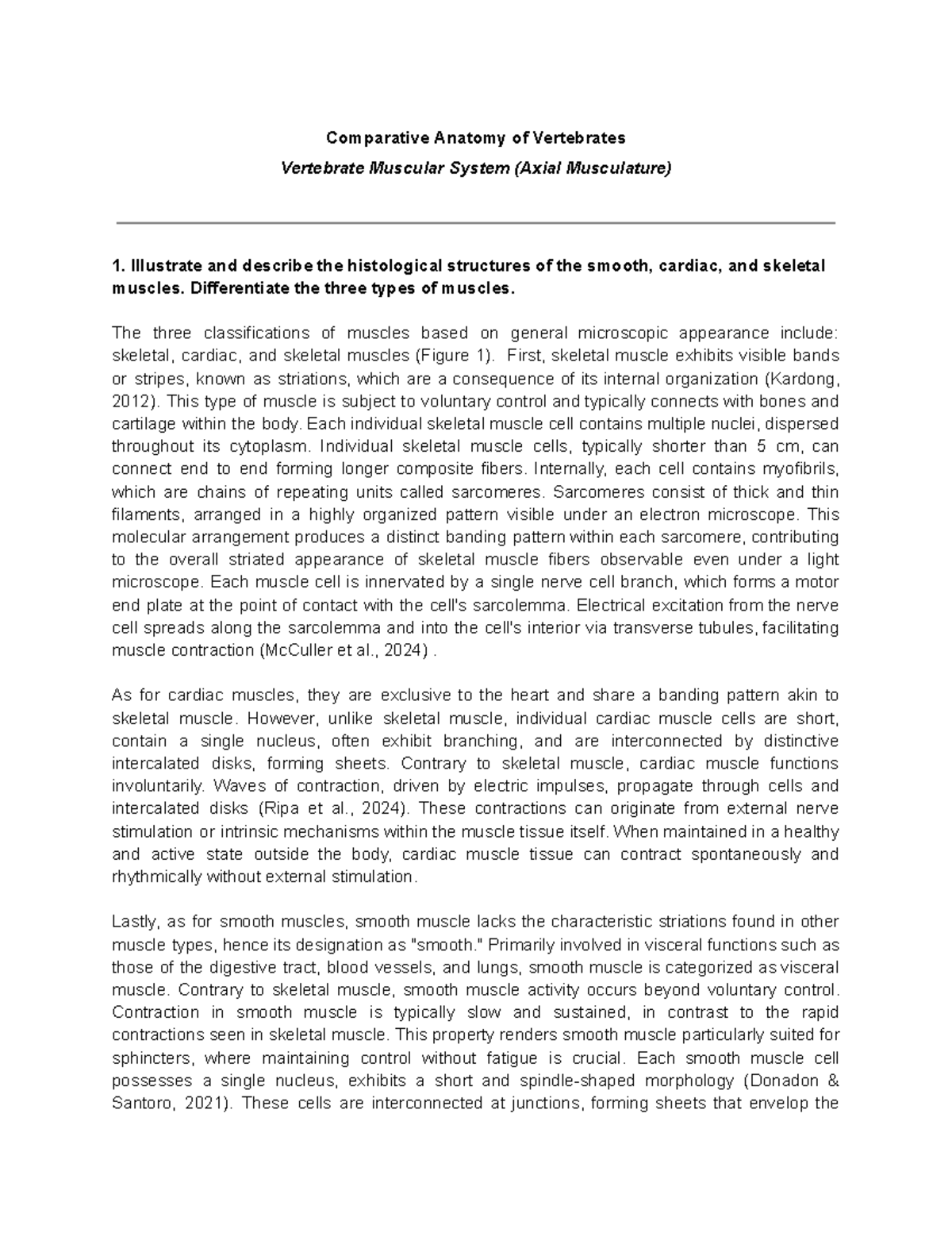 Laboratory Exercise Vertebrate Muscular System (Axial Musculature ...