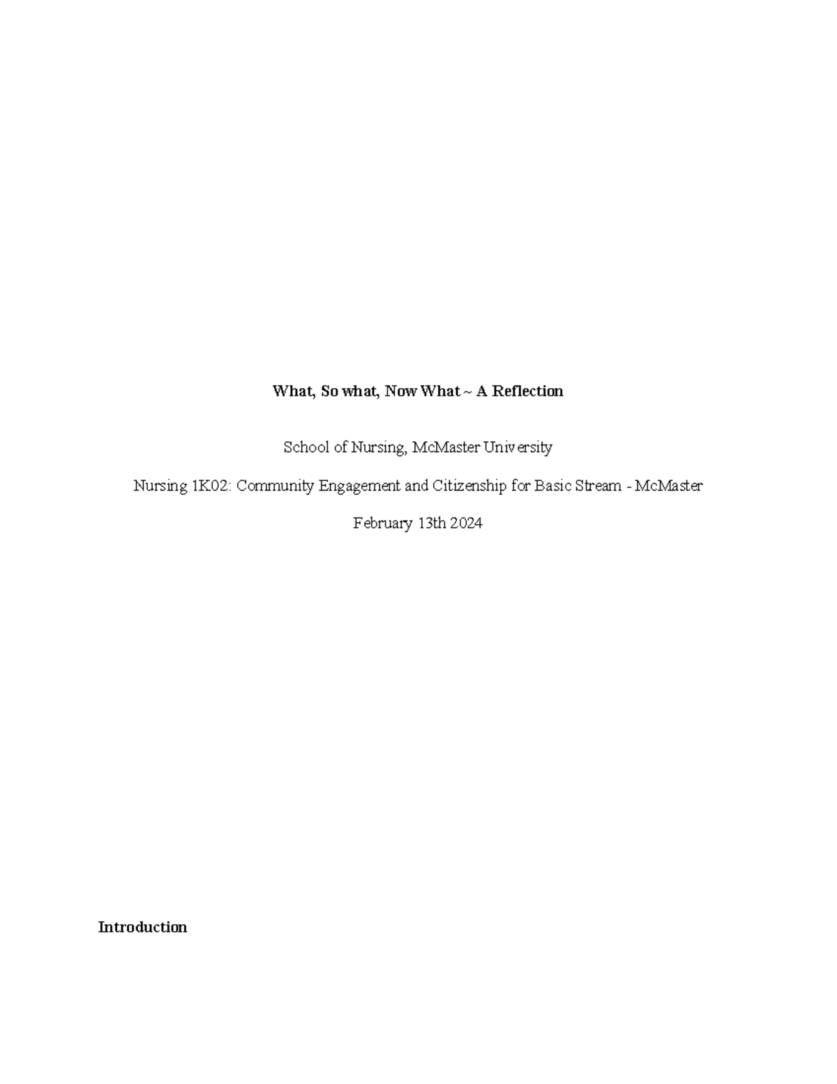 What, So what, Now What ~ A Reflection - What, So what, Now What ~ A ...