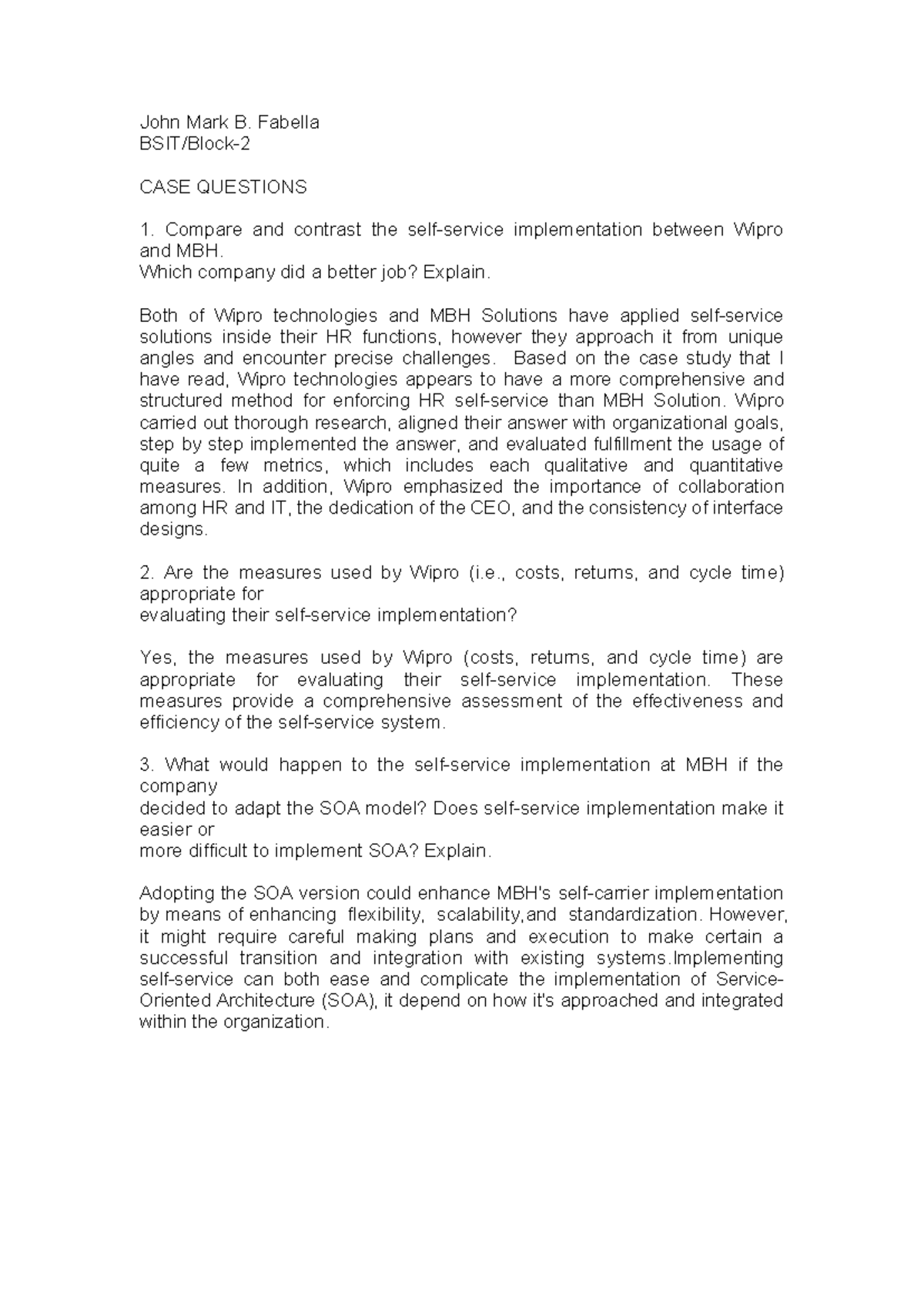 Case study of WIPHO - John Mark B. Fabella BSIT/Block- CASE QUESTIONS ...
