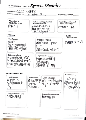 Week 1 AH Lecture - System disorder for electrolyte imbalances. - NSG ...