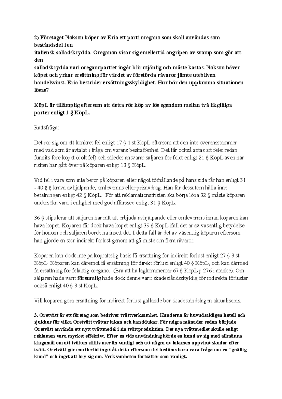 Seminarium Köprätt III - Grupp 9C - Företaget Nokson köper av Eria ett ...