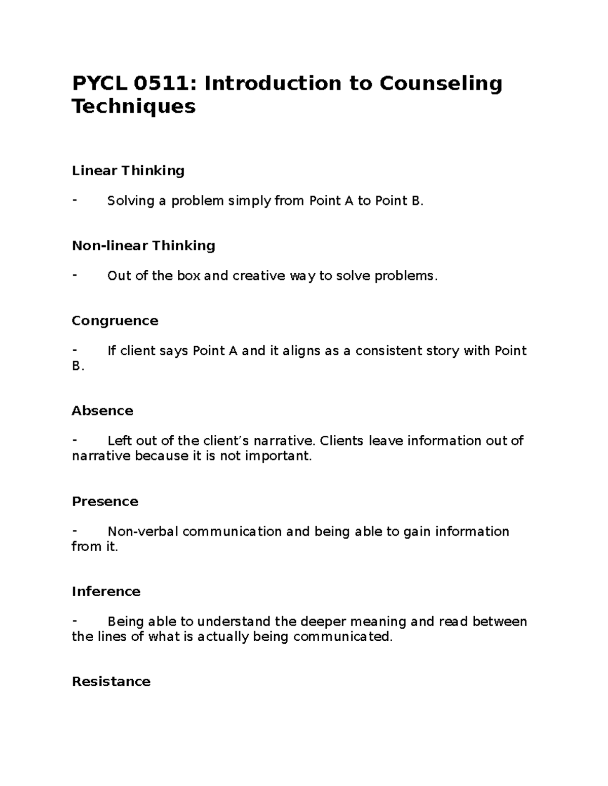 PYCL 0511 - Notes 1 - PYCL 0511 Instructor: Dr. Robert Freund - PYCL ...
