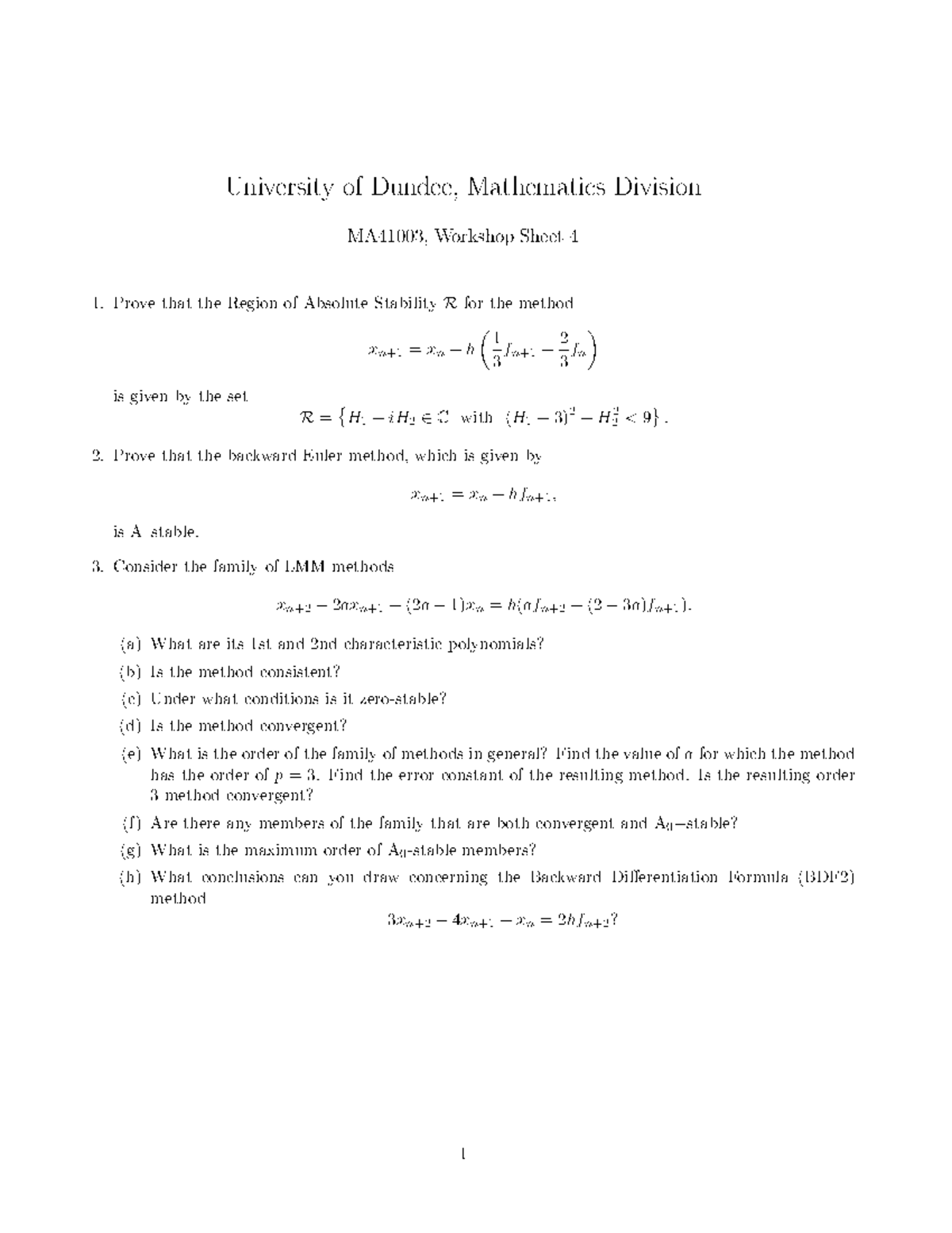 Tutorial 4 - wk4 sheet - University of Dundee, Mathematics Division ...