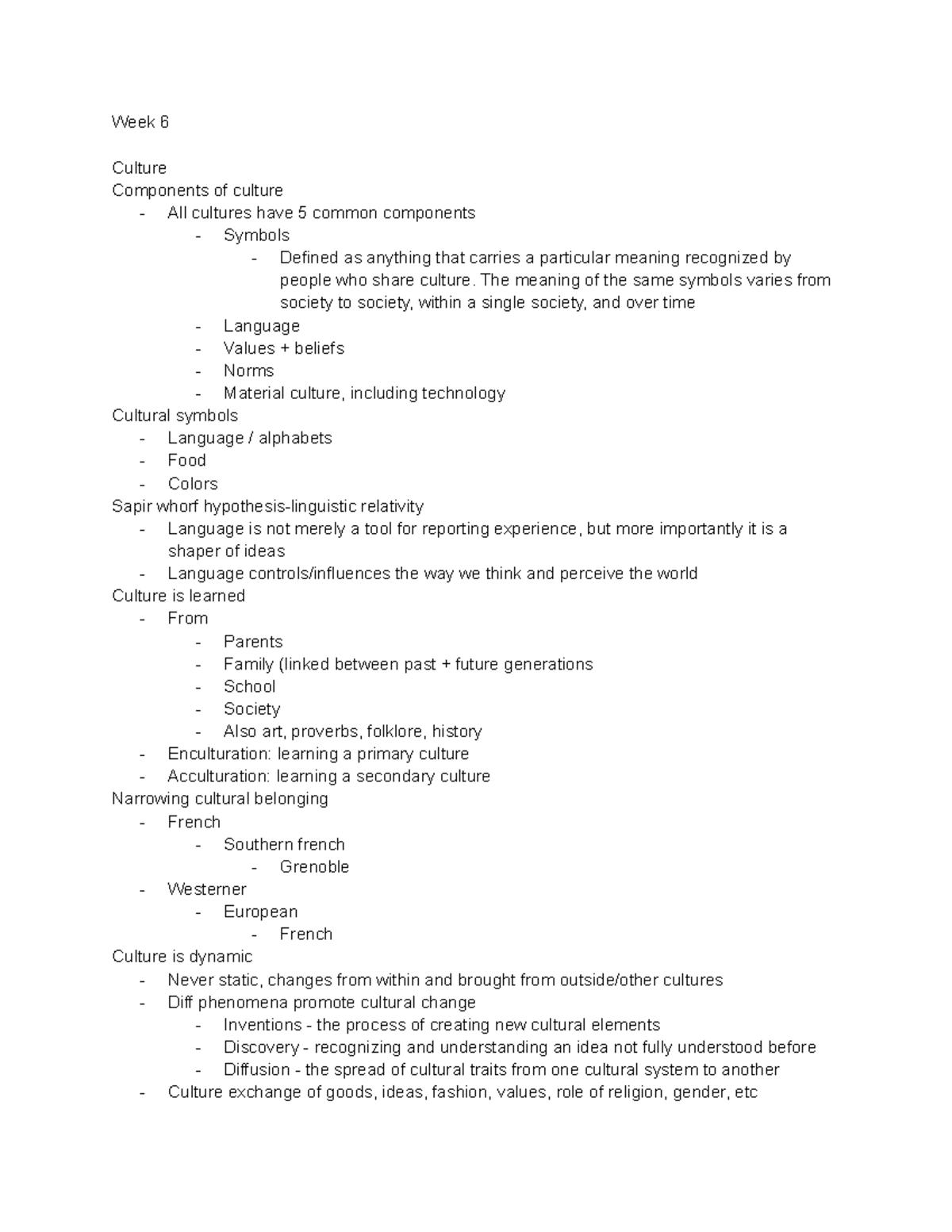 Sociology wks 6-9 - Culture, education, class-based upbringings ...