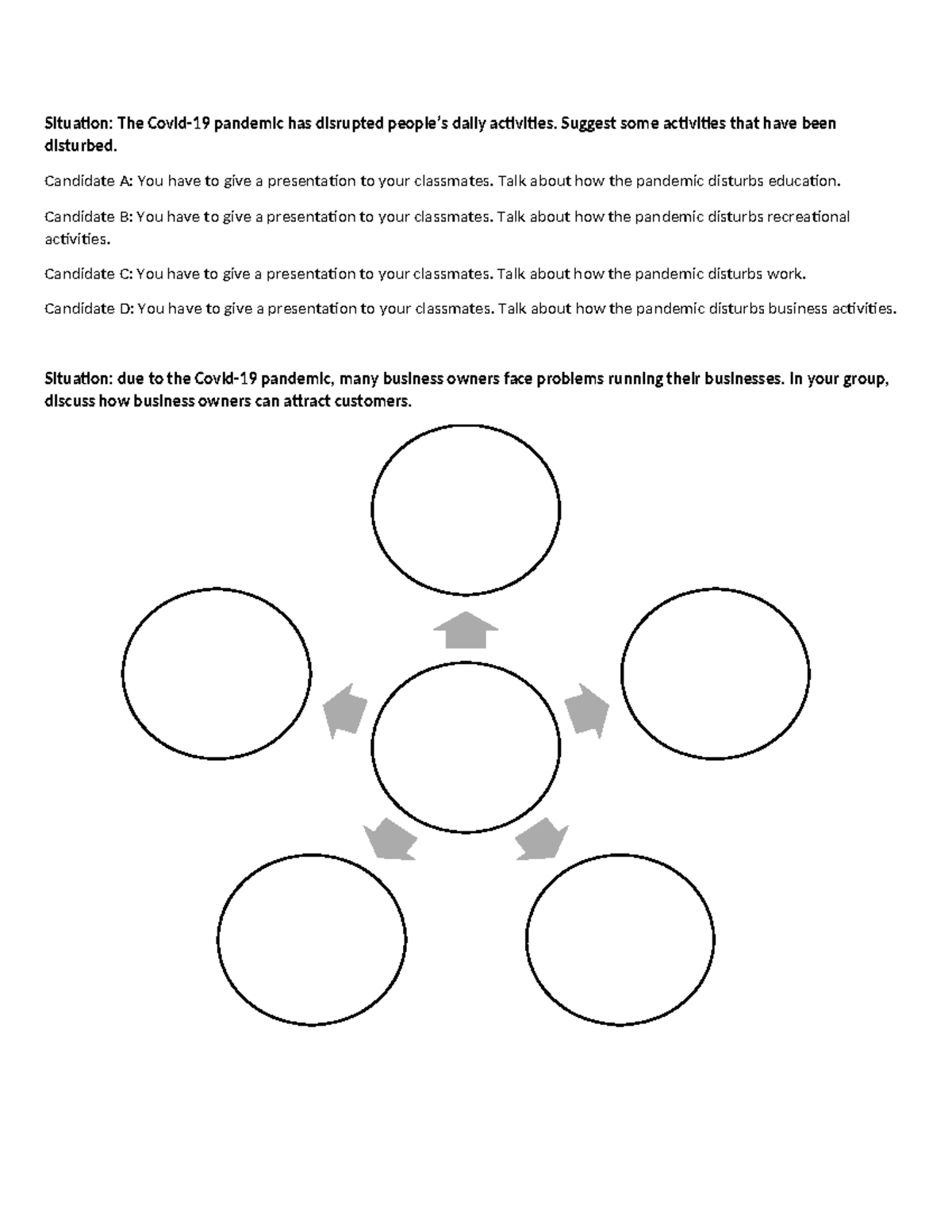 Covid 19-Speaking - Speaking practice - Situation: The Covid-19 ...