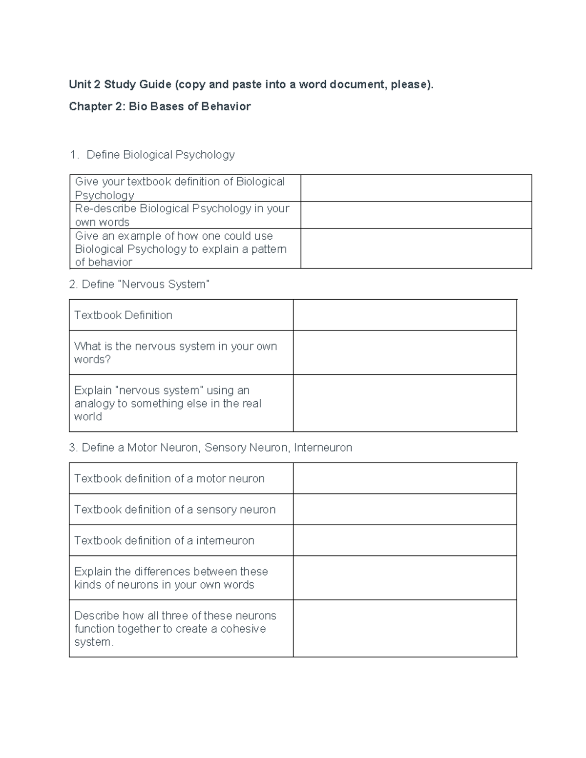 2024 Unit 2 Study Guide - Unit 2 Study Guide (copy and paste into a ...