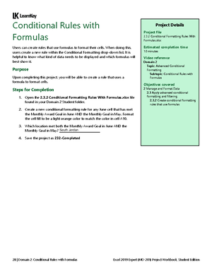 Domain 1 page 9 - Assignment - 9 | Domain 1: Reference Data in Other Workbooks Excel 2019 Expert ...