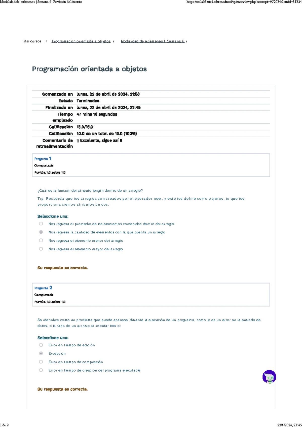 Modalidad de exámenes Semana 6 Revisión del intento Estadistica Y Probabilidad - ¿Cuál fórmula ...
