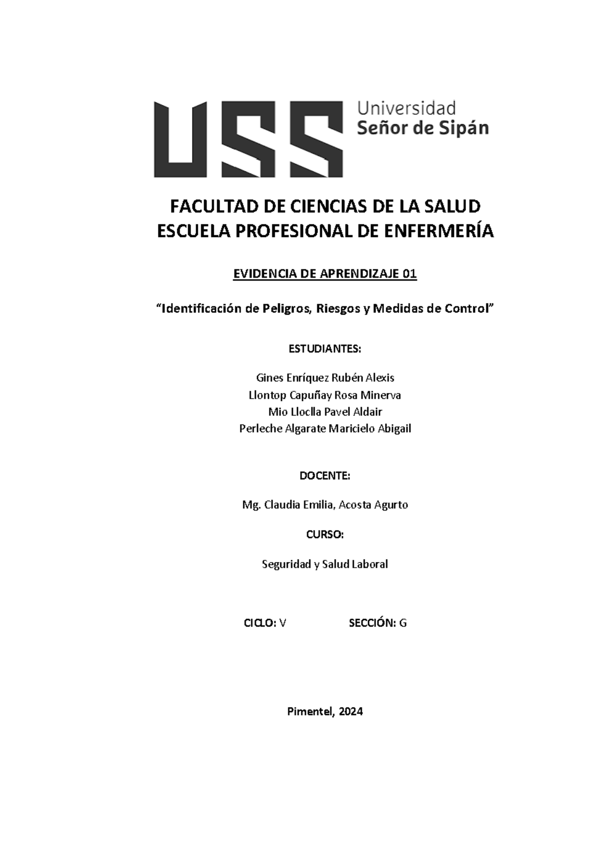 Gines Enriquez PA1 - ninguna - FACULTAD DE CIENCIAS DE LA SALUD ESCUELA ...