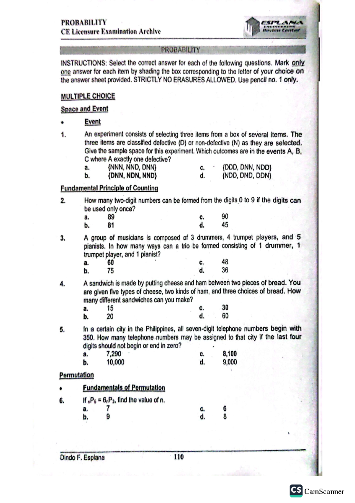 09 Probability. CELE ARCHIVE - ESPLANA - BS Civil Engineering - Studocu