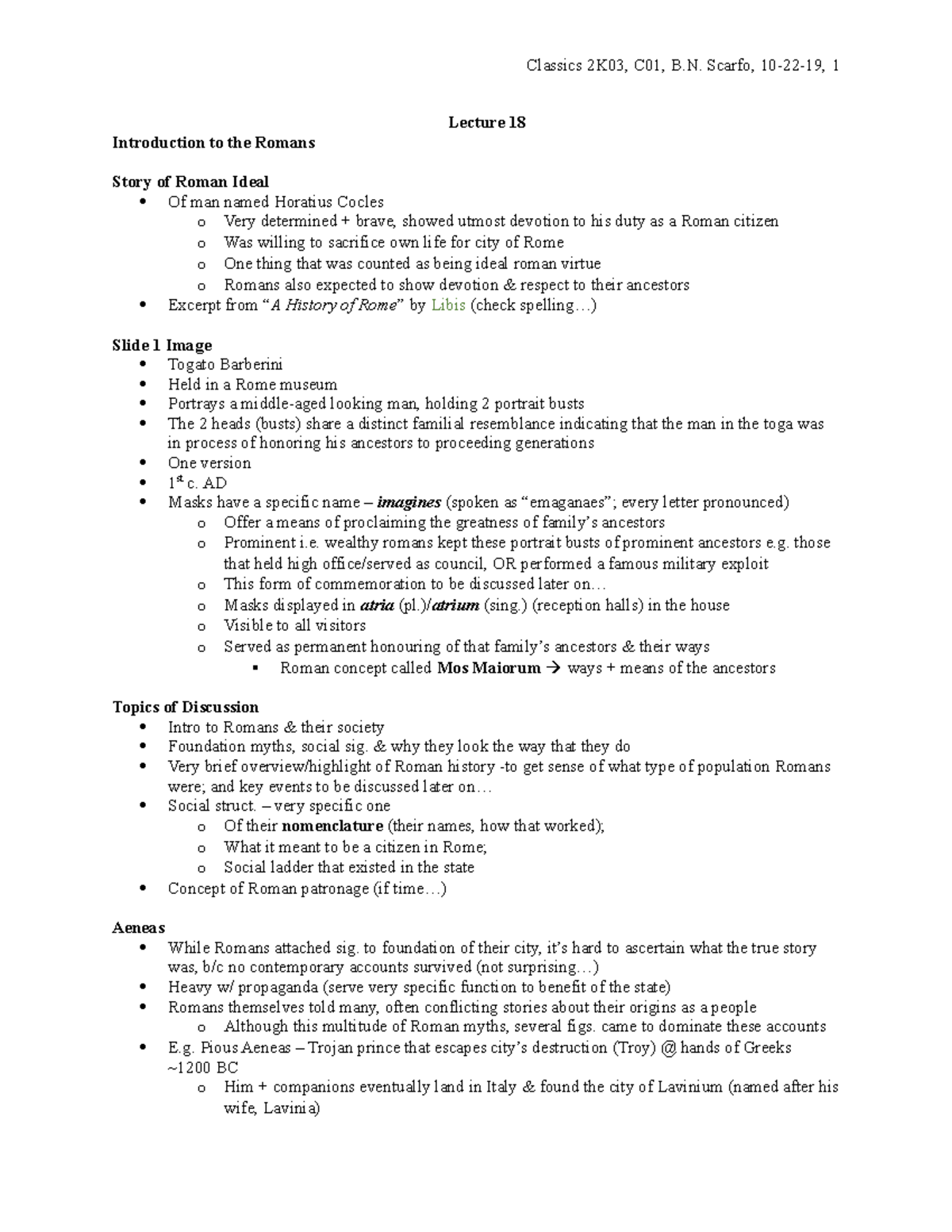 Lecture-18 - Lecture notes from class 18 - Lecture 18 Introduction to ...