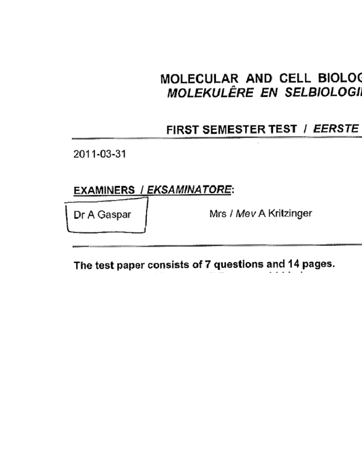 MLB semester test 1 - MLB 111 - Studocu