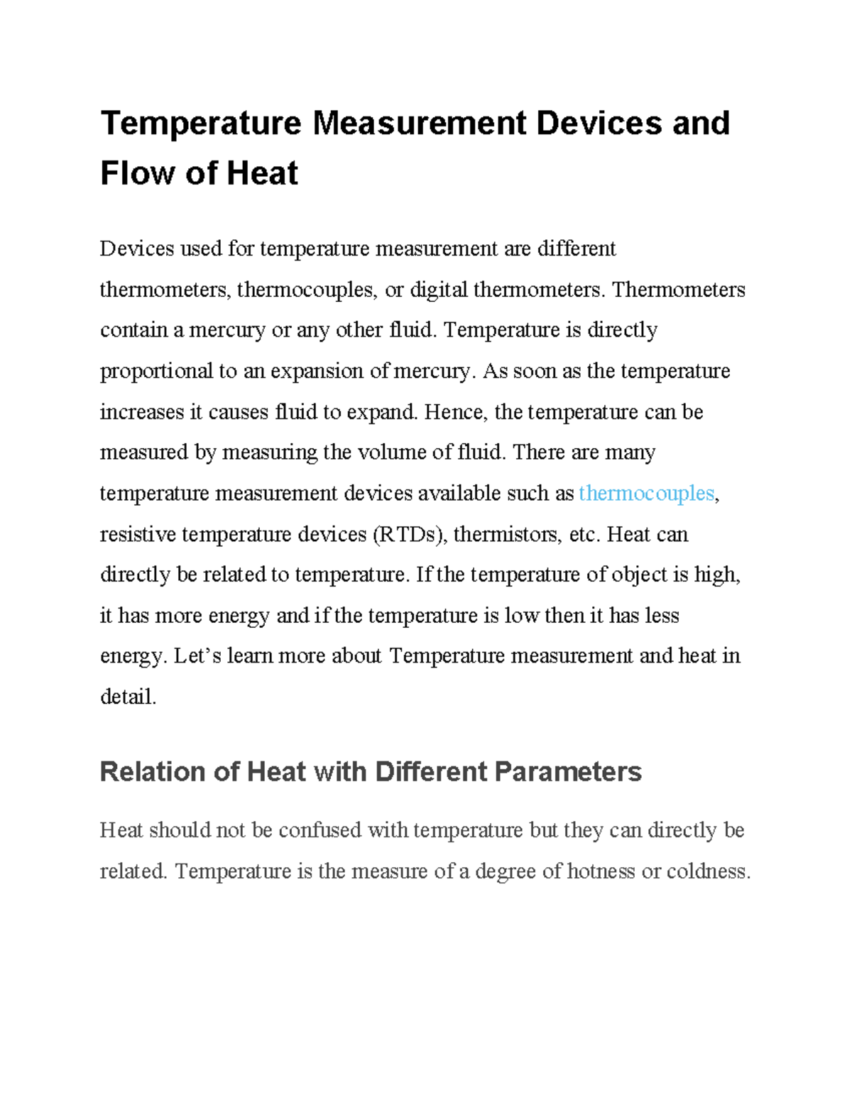 General Science 5 - Useful notes - Temperature Measurement Devices and ...